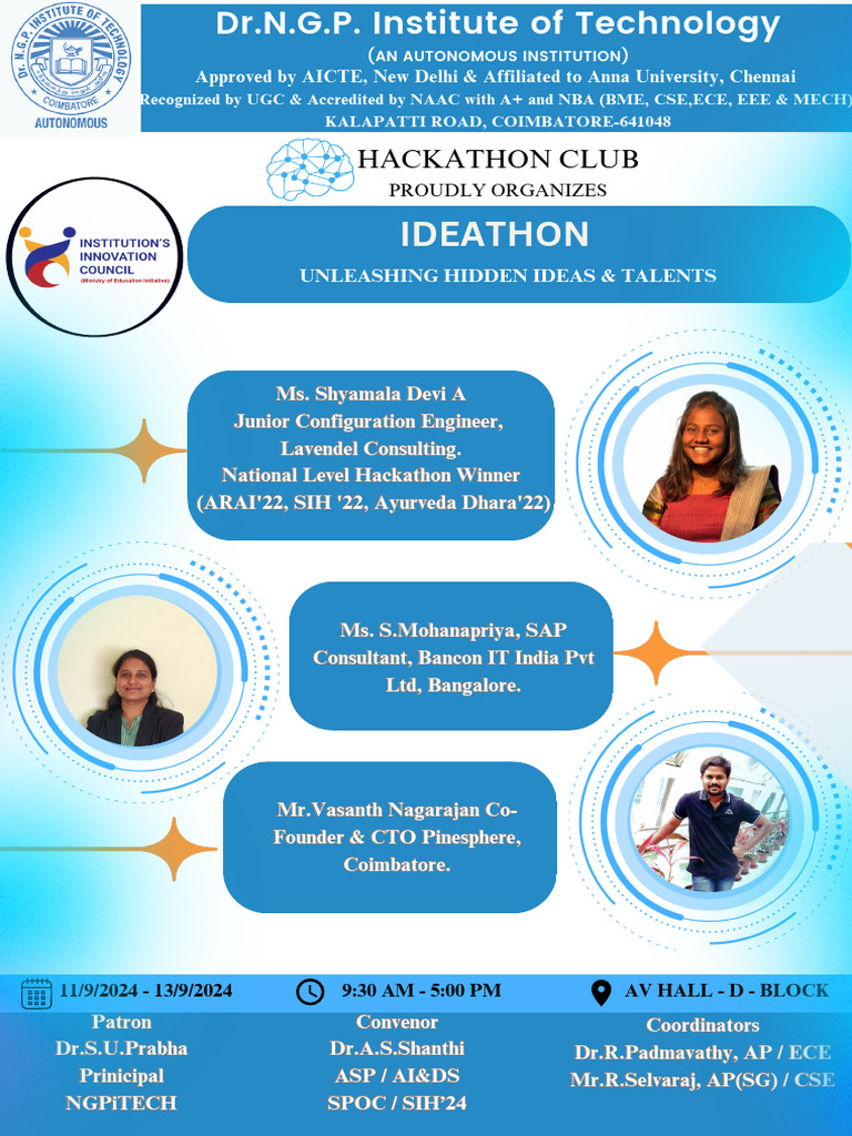 Brochure-IIC - Three Day Ideathon Event | PDF | Higher Education