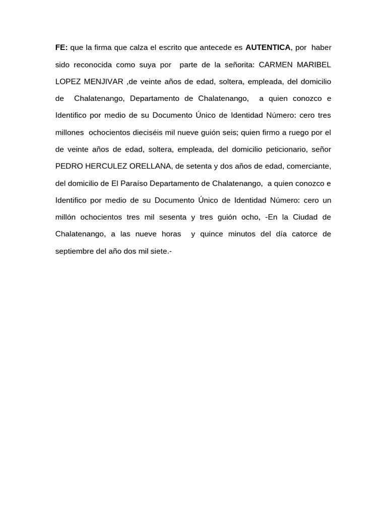 Auténtica de Firma A Ruego | PDF