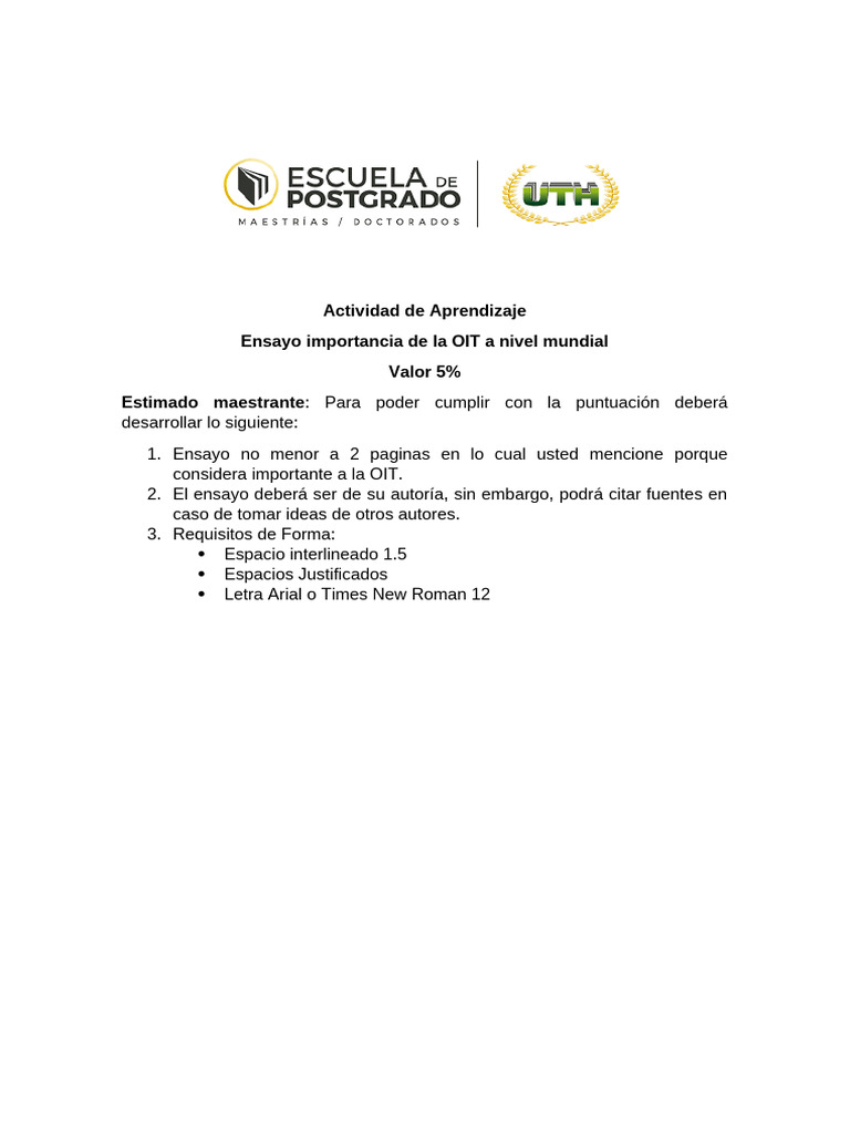 Actividad de Aprendizaje Reposición OIT | PDF