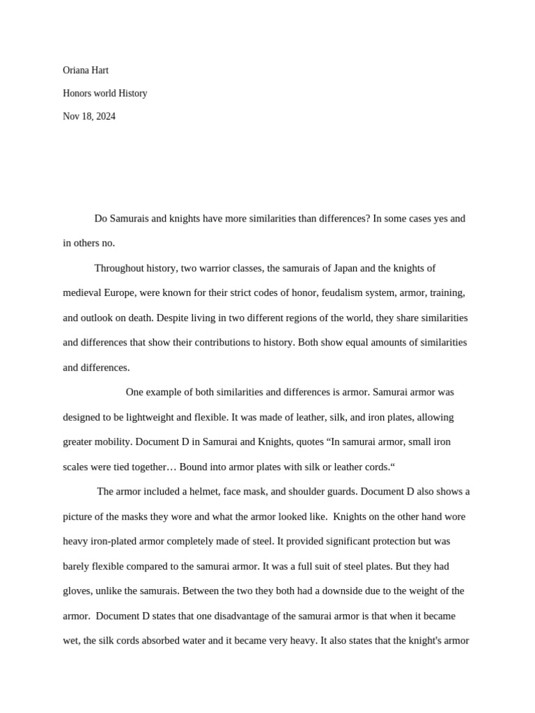 Samurai vs. Knights: Similarities & Differences | PDF | Knight | Armour