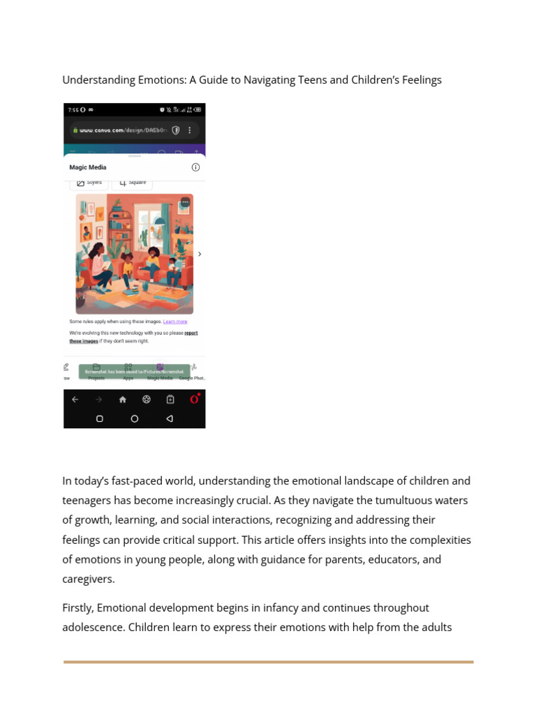Article - Understanding Emotions | PDF | Adolescence | Emotions
