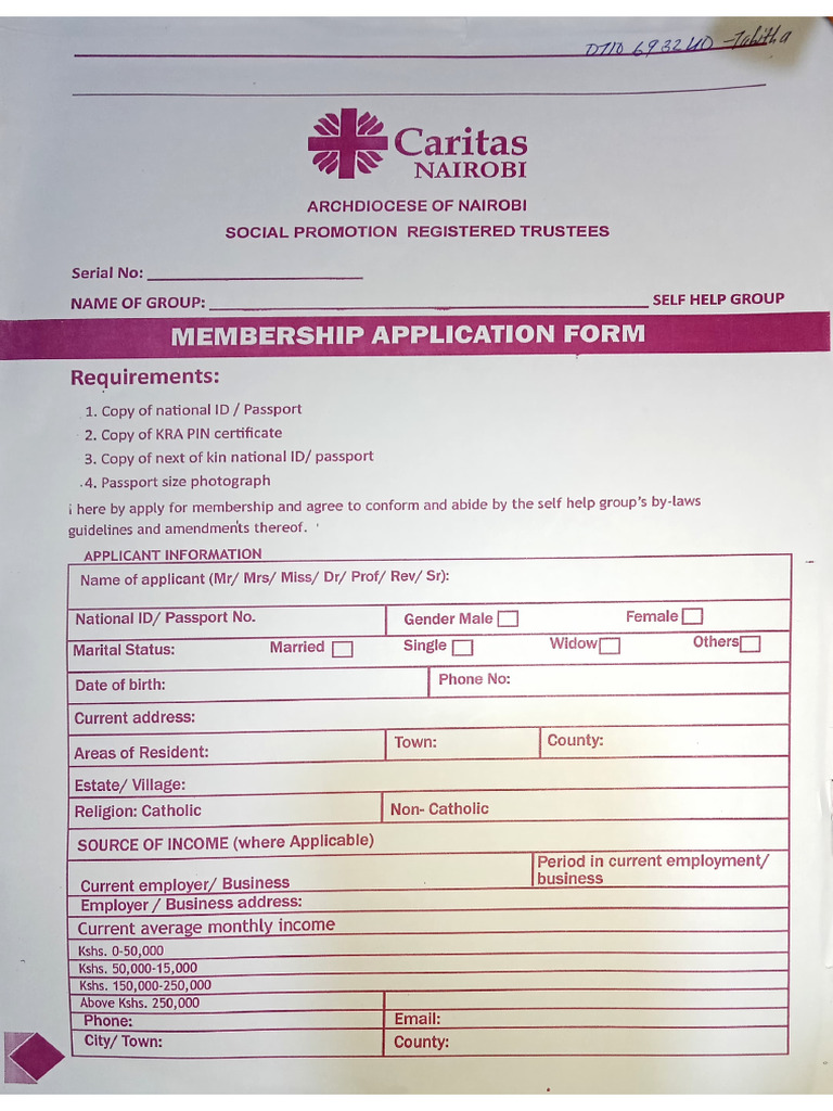 St. Raphael SHG Member Applic Form | PDF