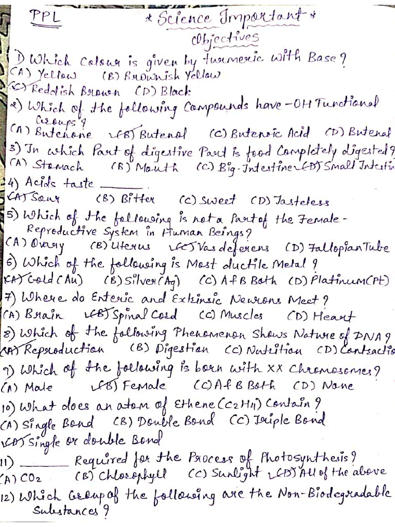 Science Objectives-2 PPL DZIRE | PDF