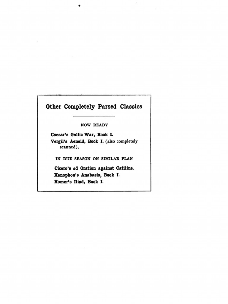 Completely Parsed Cicero The First Oration of Cicero against Catiline ...