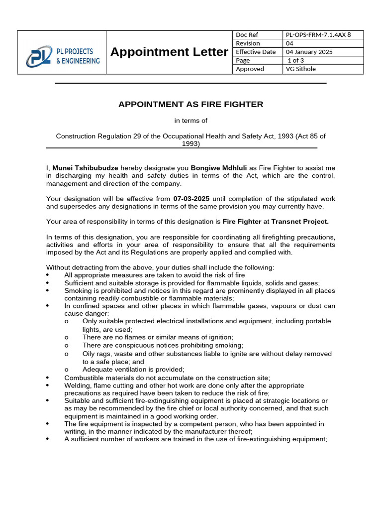 PL-HSE-FRM-7.1.4 AX 8 - Fire Fighting 1 | PDF | Firefighting | Combustion