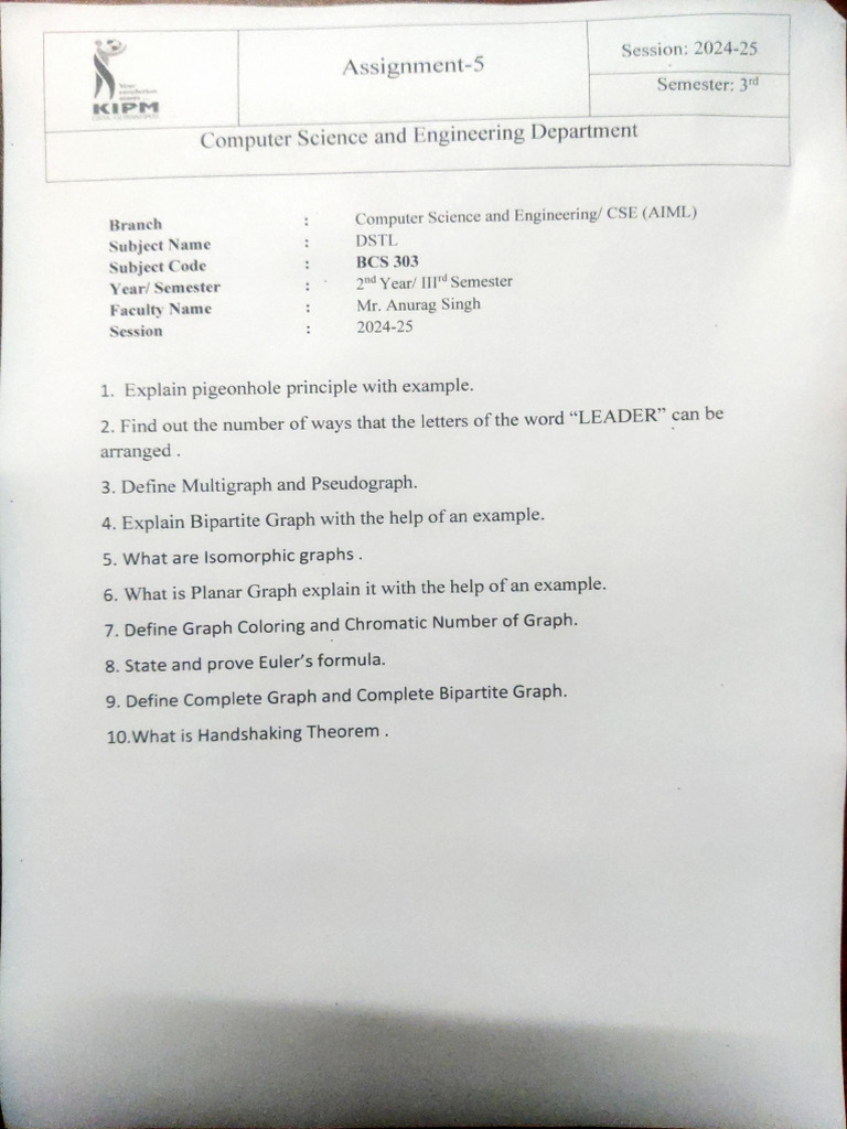 DSTL Assignment 5 | PDF