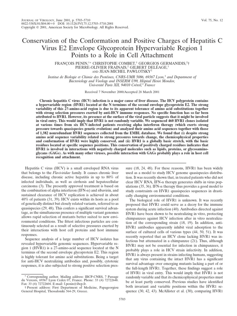 Conservação Da Conformação e Cargas Positivas Do Envelope E2 Da ...