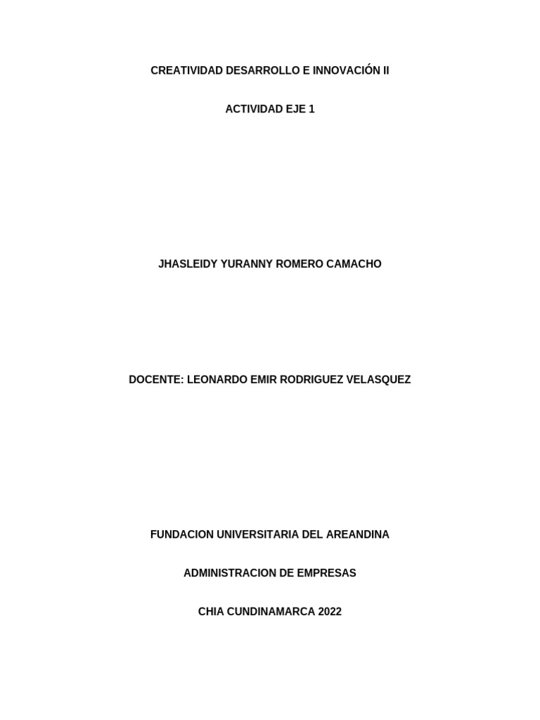 Actividad Eje 1 | PDF