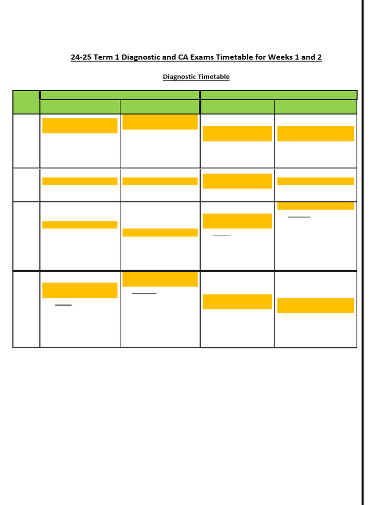 2425 Term 1 Weeks 1 and 2 Grades 5-8 Exam Periods and Diagnostic Exam ...