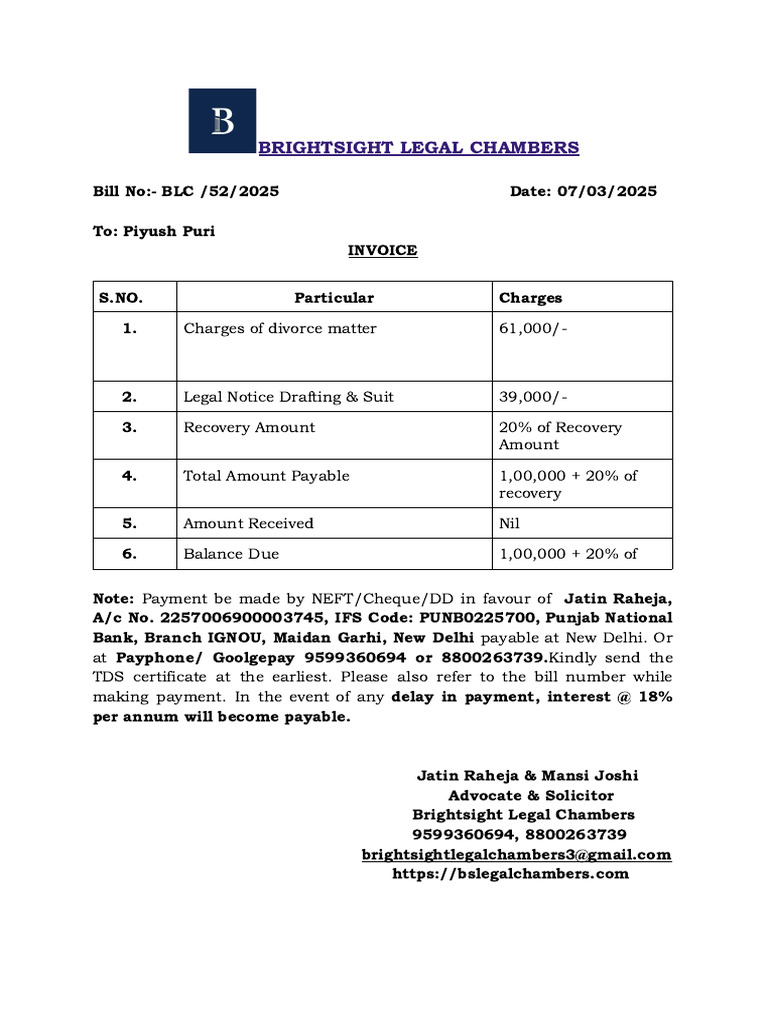Piyush Puri Bill | PDF