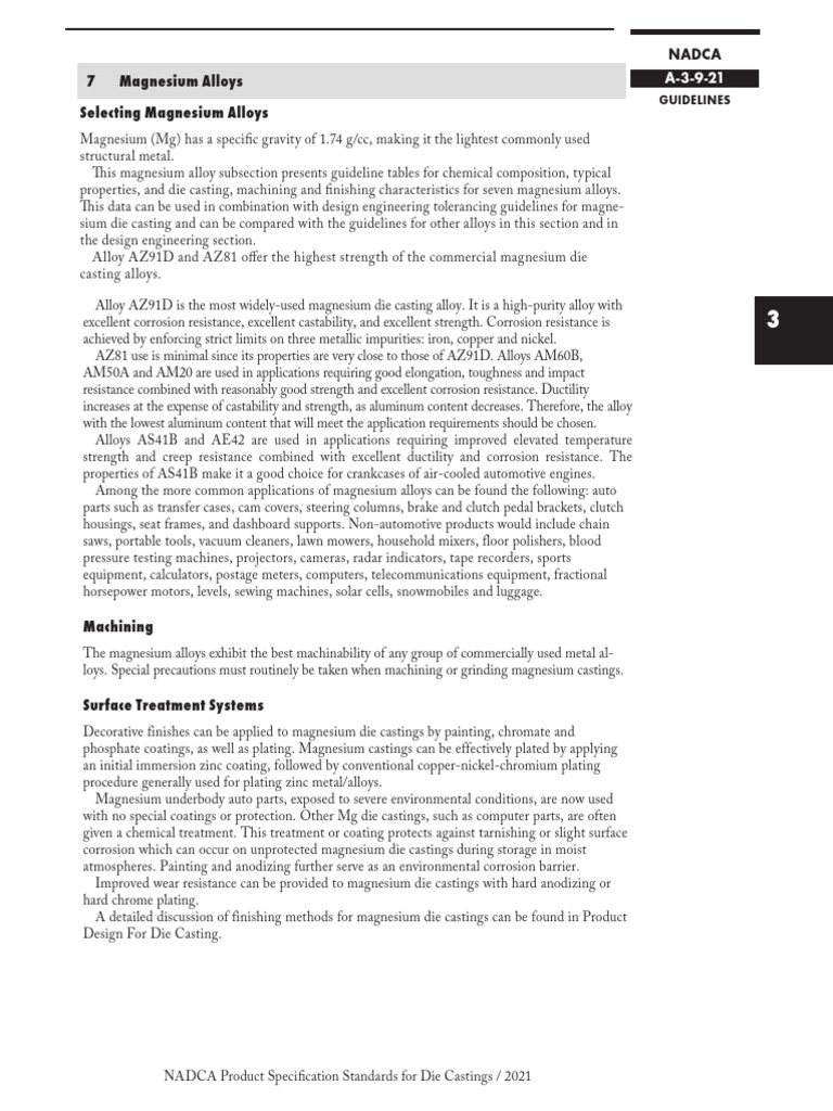 2021-NADCA-Magnesium | PDF | Manganese | Magnesium