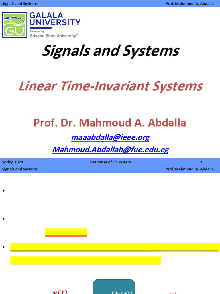 LTI System Response and Convolution Guide | PDF | Electrical ...