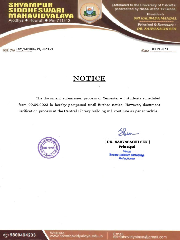 Ssm/notice/49/2023-24 08.09.2023 | PDF