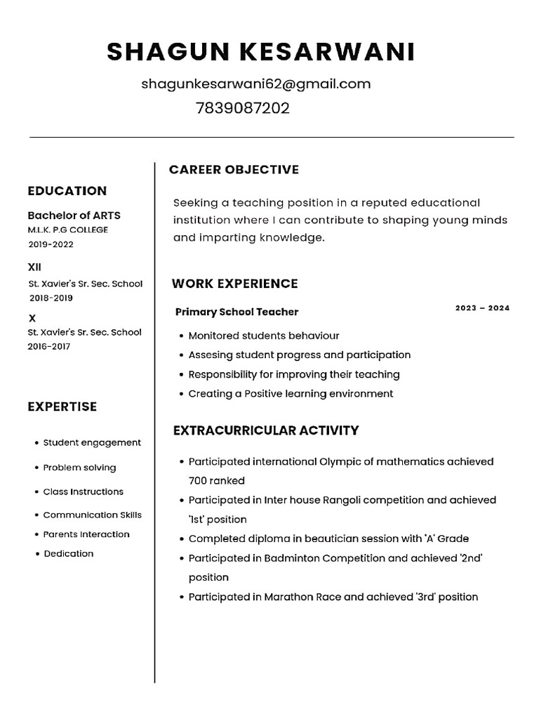CV Shagun | PDF