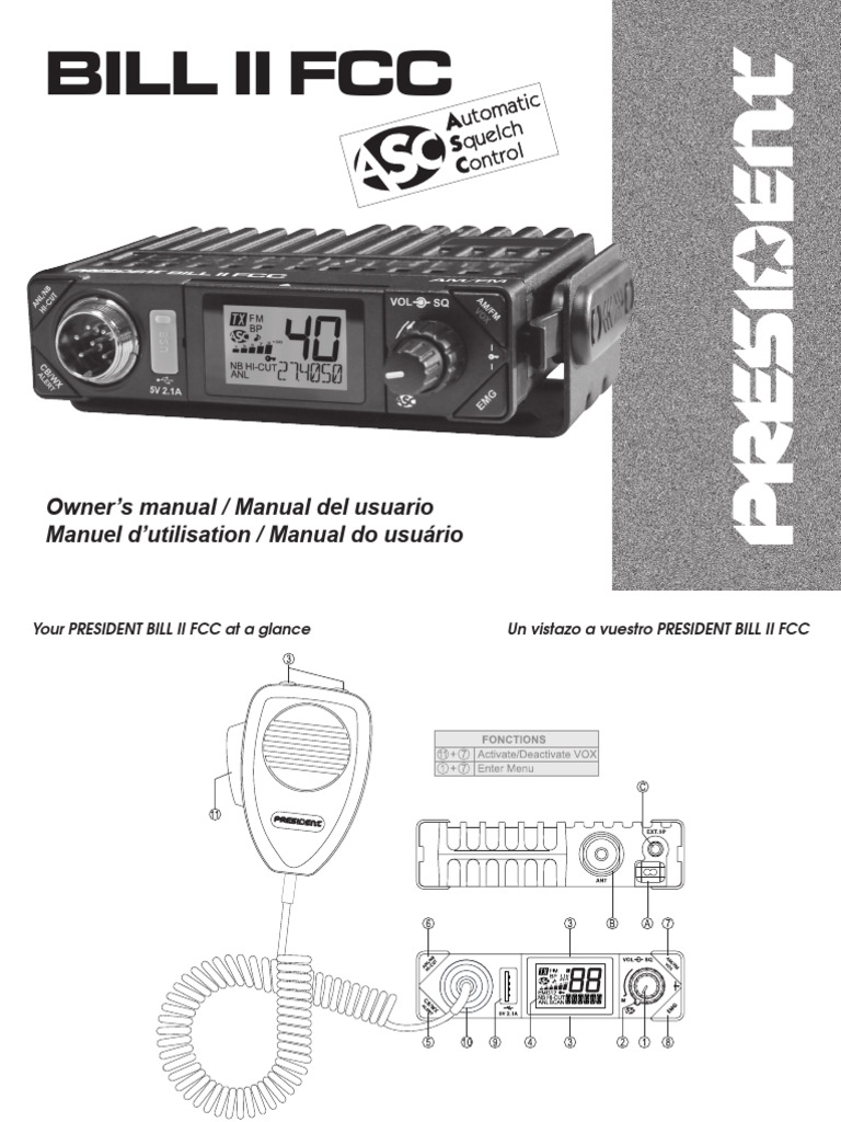 President Bill FCC Owners Manual | PDF | Frequency Modulation | High ...