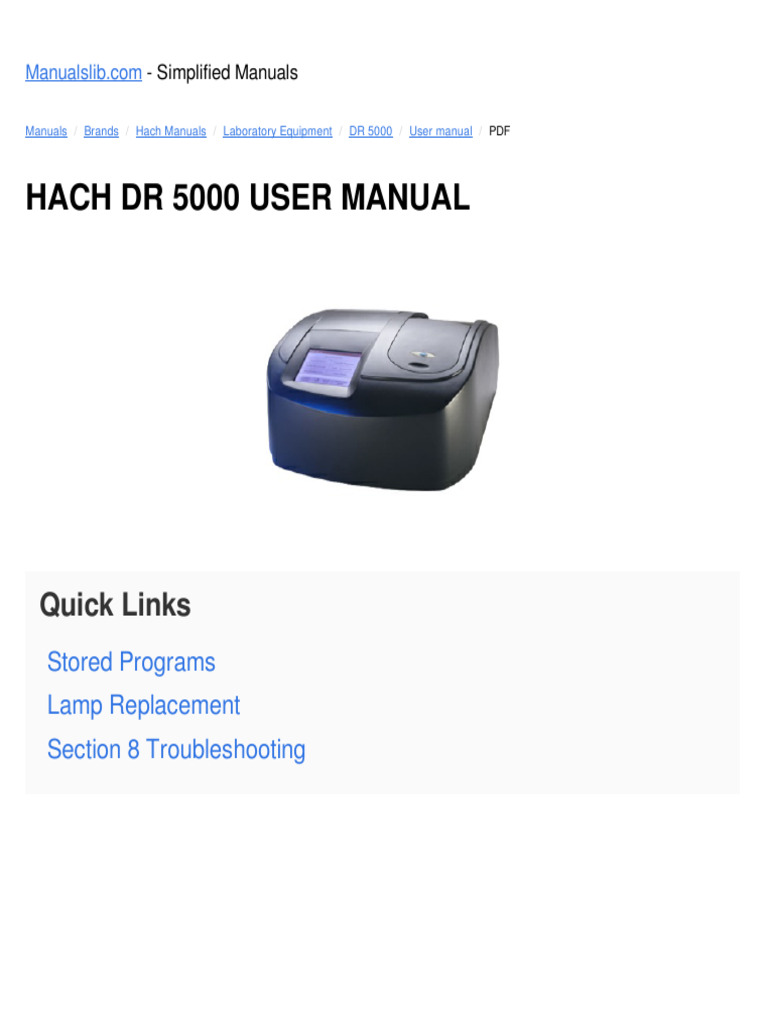 Manual DR 5000 | PDF | Absorbance | Electromagnetic Radiation