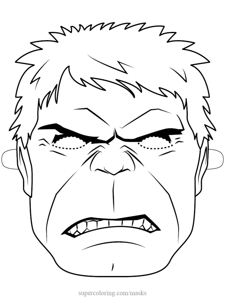 Hulk Mask Outline Paper Craft | PDF