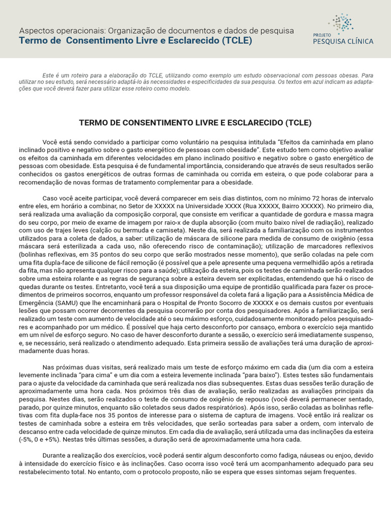 TCLE para Estudo sobre Obesidade | PDF | Obesidade | Consentimento ...