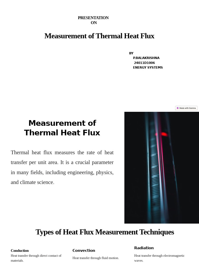 Measurement of Thermal Heat Flux1 | PDF