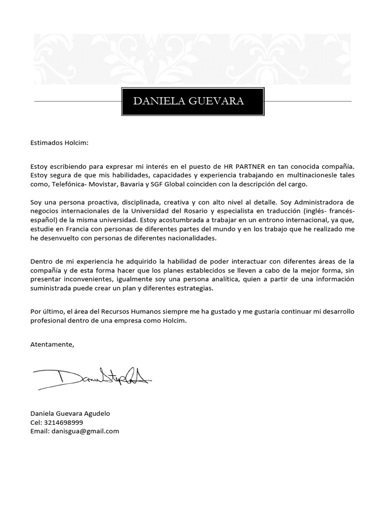 carta de presentación | PDF