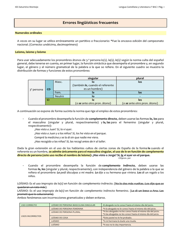 Corrige Los Errores Apuntes 2 | PDF | Verbo | Unidades Semánticas