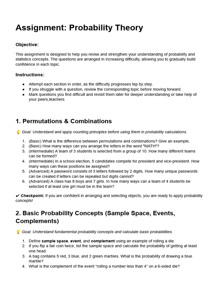 Practice For Probability Theory | PDF | Probability | Probability Theory