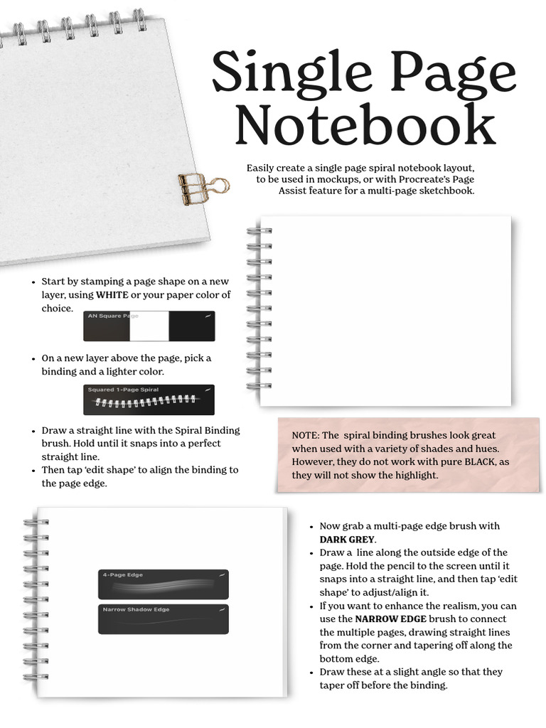 Single Page Notebook Tutorial | PDF | Notebook
