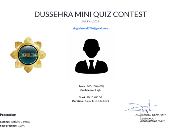Dussehra Mini Quiz Contest-Singhsheetal1710 Gmail Com-2024!10!13 | PDF