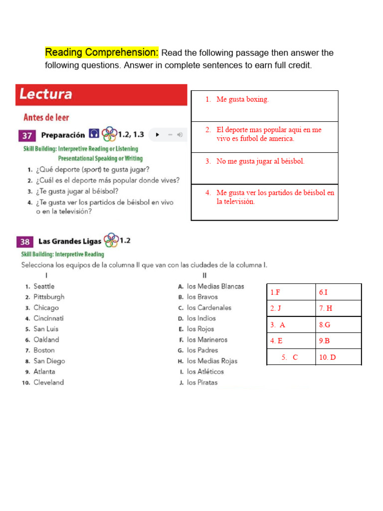 KIAN SANTOS - Unit 4 Reading Comprehension 5 - 8061954 | PDF