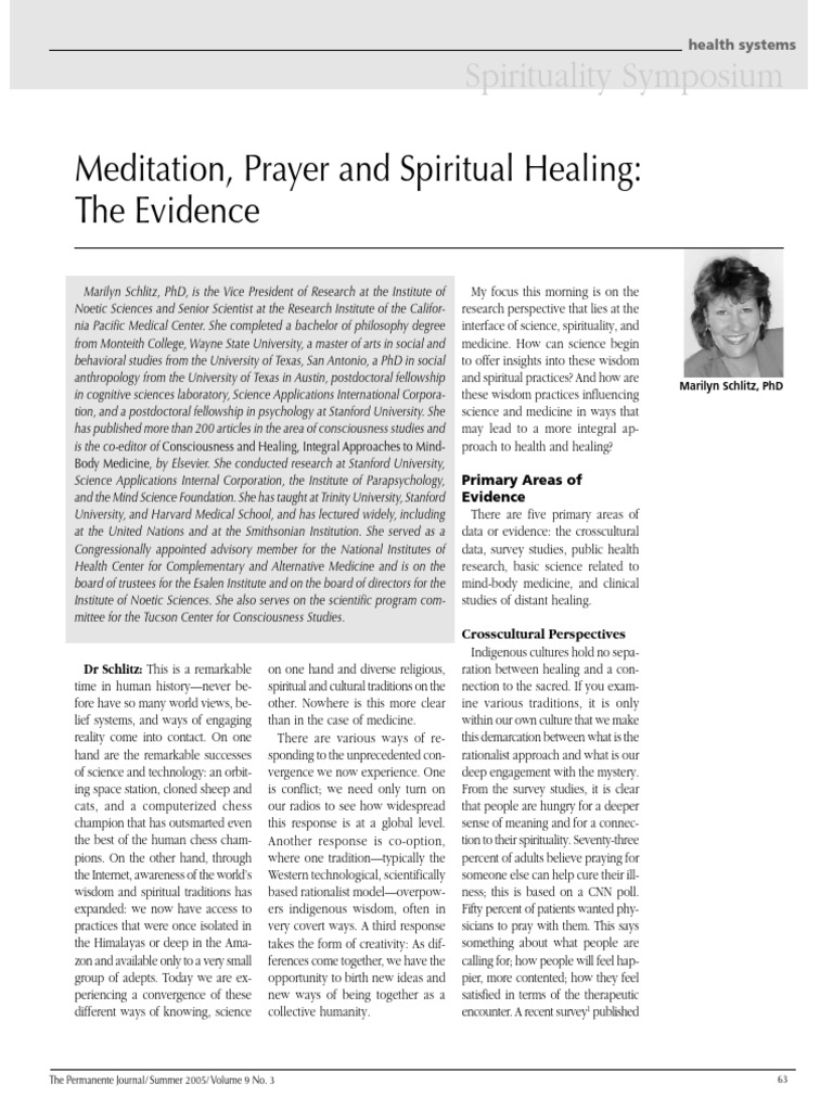 Meditation, Prayer and Spiritual Healing The Evidence | PDF | Prayer ...