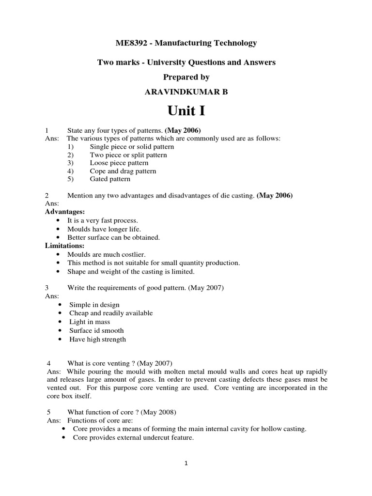 MP two marks with ans | PDF | Welding | Construction
