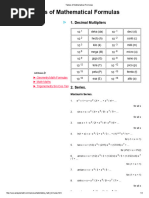 Class 11 Maths Formula Sheet | PDF | Complex Number | Trigonometric ...