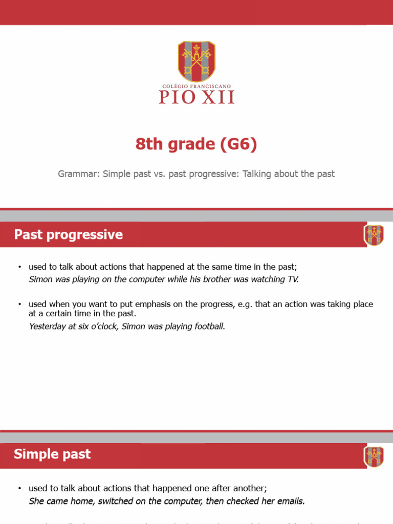 Simple Past vs. Past Progressive Guide | PDF | Grammatical Number | Verb