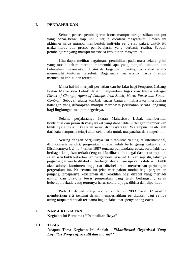 Proposal Pelantikan Raya | PDF