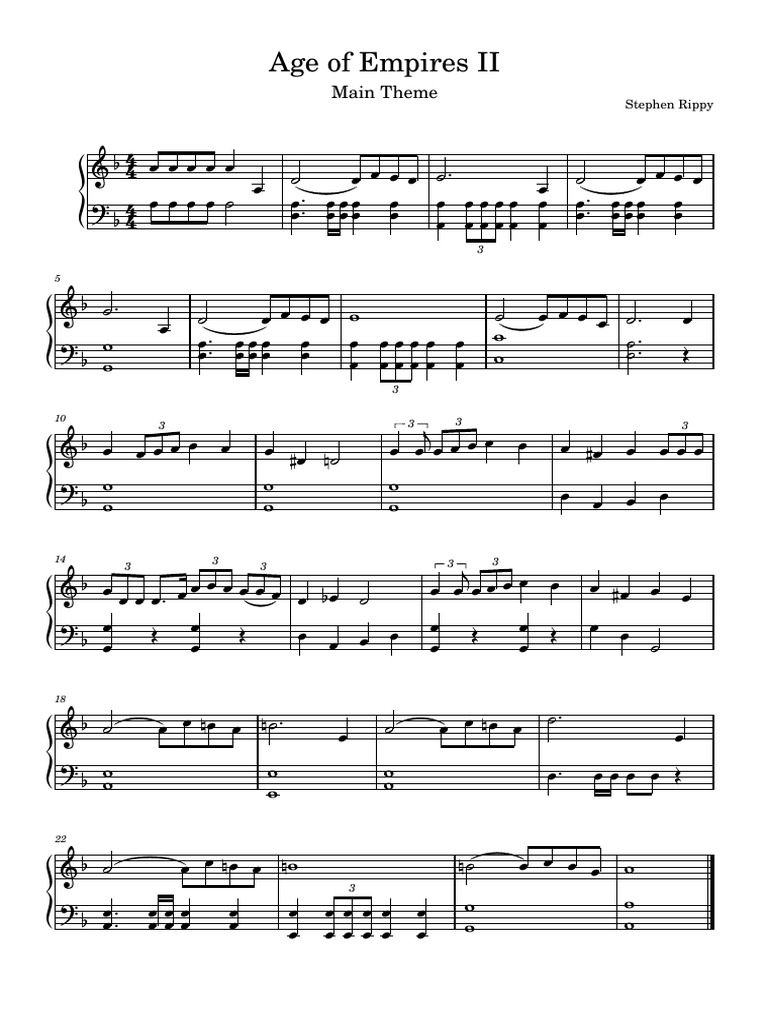 Age of Empires II Main Theme Analysis | PDF