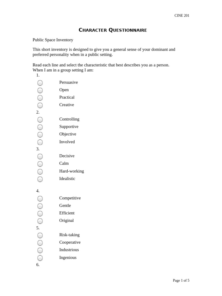 Public and Private Personality Inventory | PDF | Psychology | Cognition