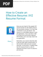 Mastering the XYZ Resume Format | PDF | Résumé | Recruitment