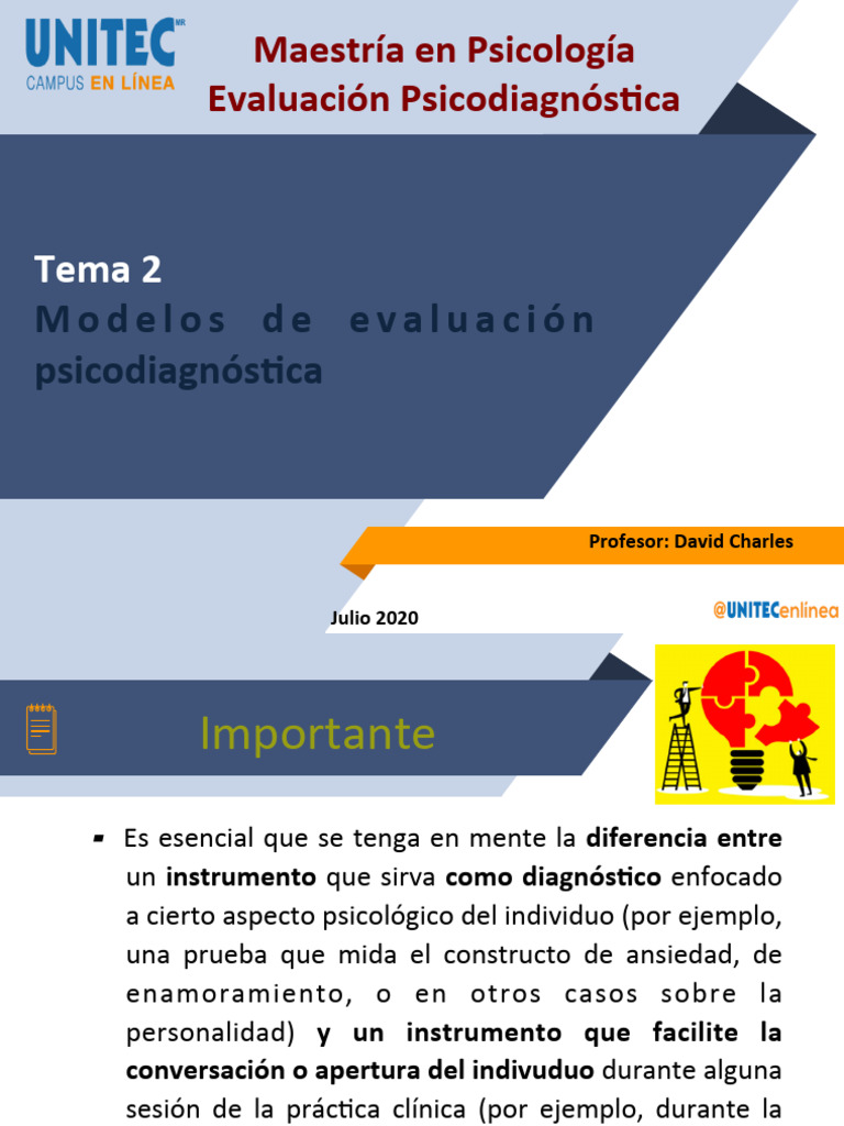 Documento Central Tema 2 Modelos de Evaluacion Psic | PDF | Comportamiento | Sicología