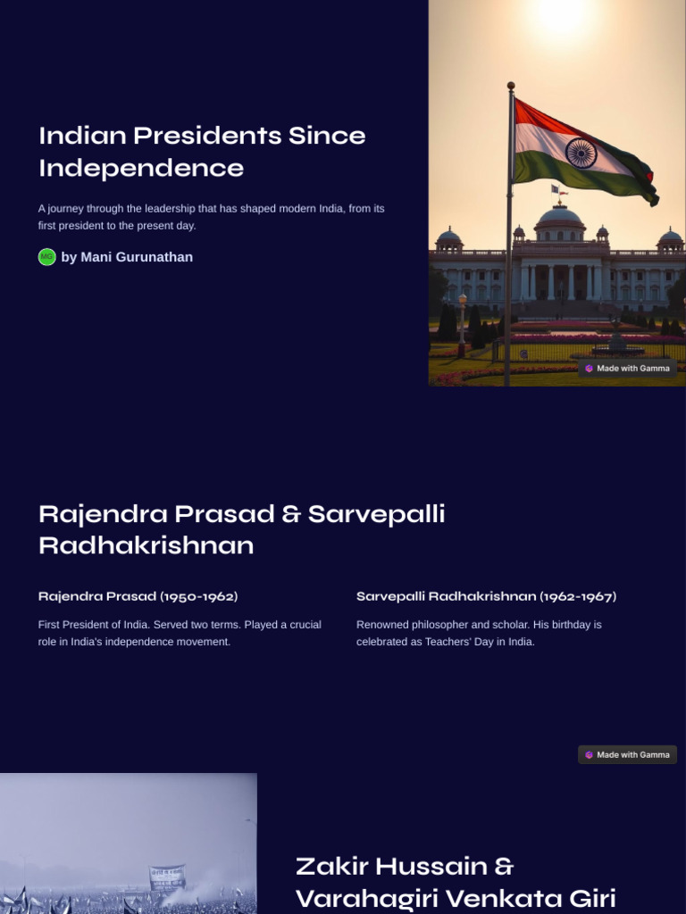 Indian Presidents Since Independence | PDF | Politics Of India ...
