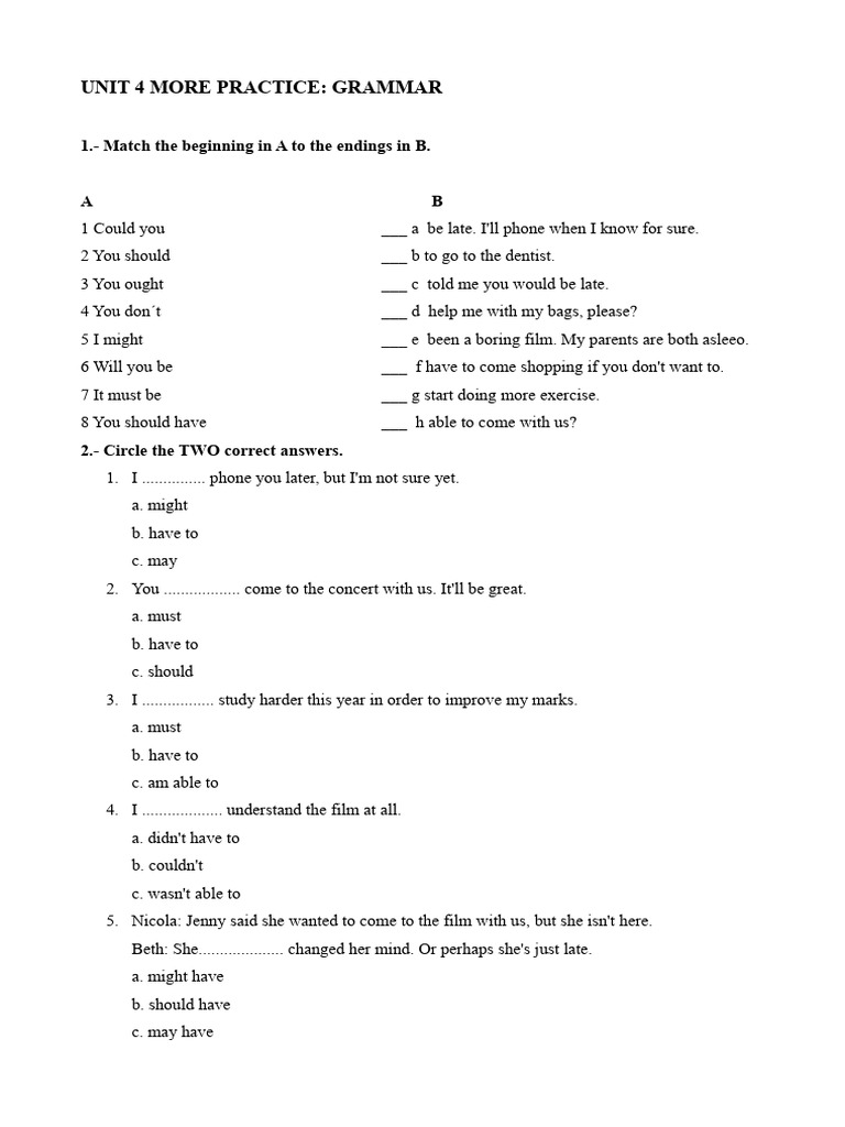 More Practice Unit 4 | PDF