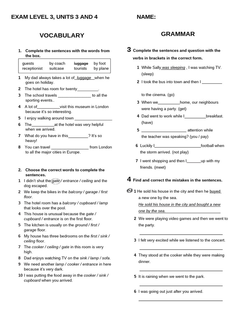 Exam Level 3 Units 3 and 4 | PDF
