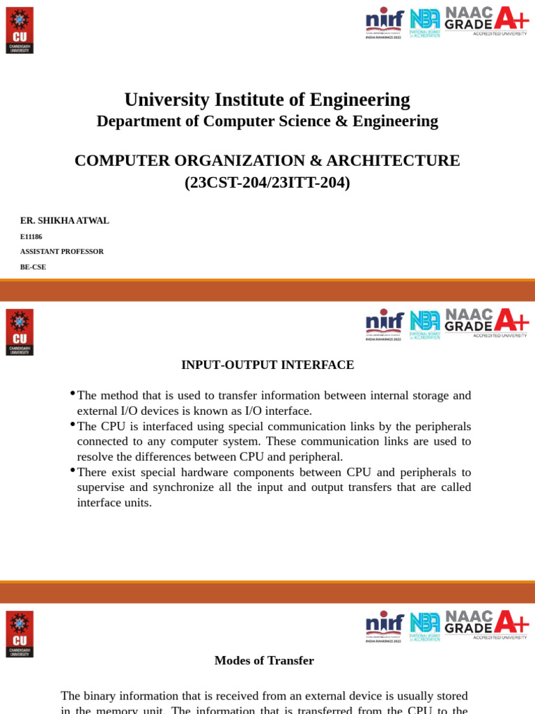Lecture 2.3.3 (Modes of Transfer-Programmed IO) | PDF | Input/Output | Central Processing Unit