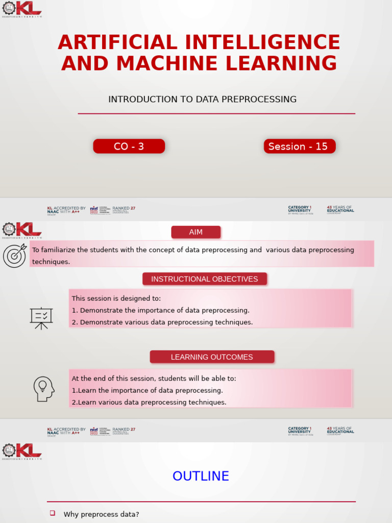Session-2-CO3-Introduction To Data Preprocessing | PDF | Data | Machine Learning