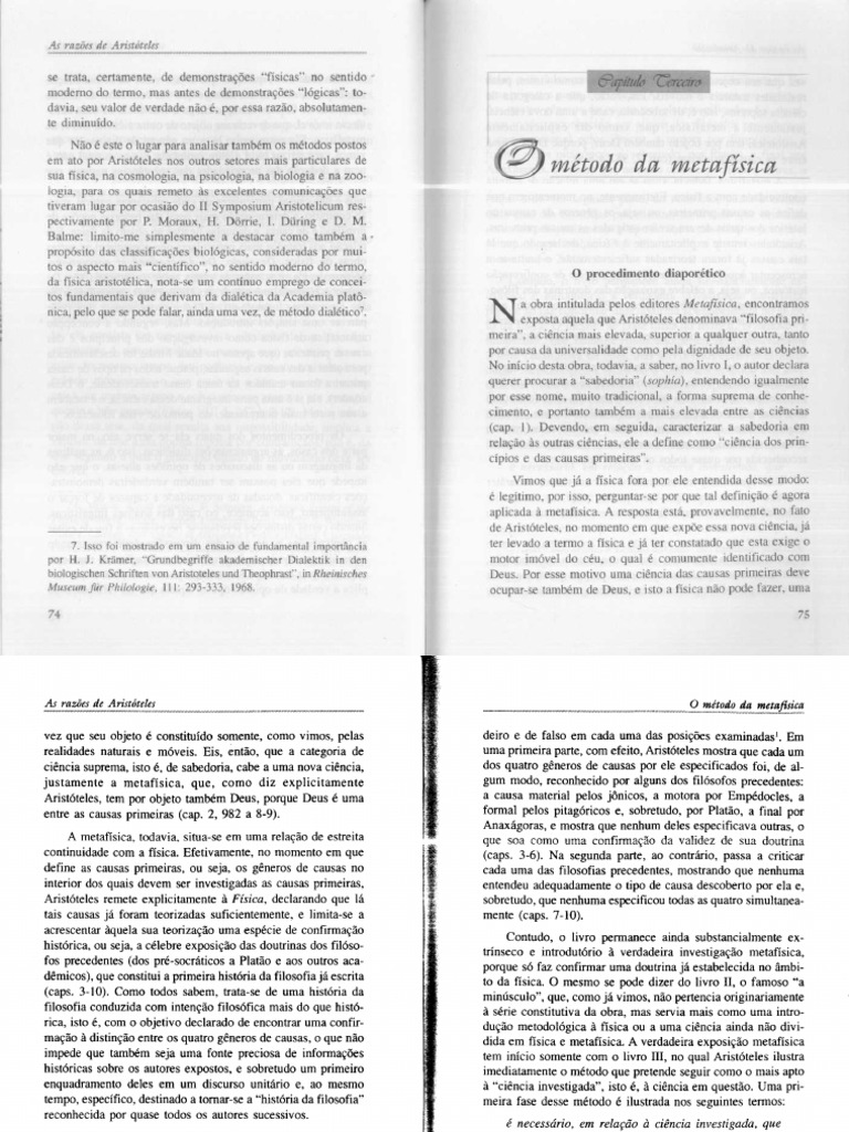 Enrico Berti - As Razões de Aristóteles - Cap - III | PDF