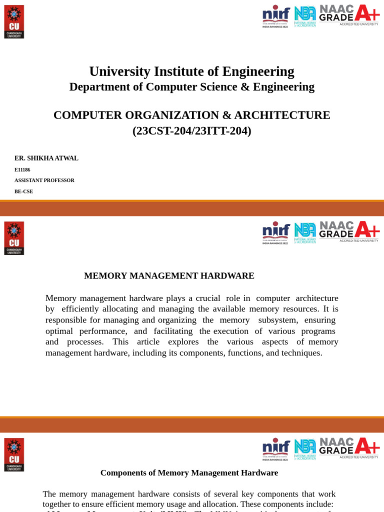 Lecture 2.2.6 (Memory Management Hardware) | PDF | Computer Data Storage | Cpu Cache