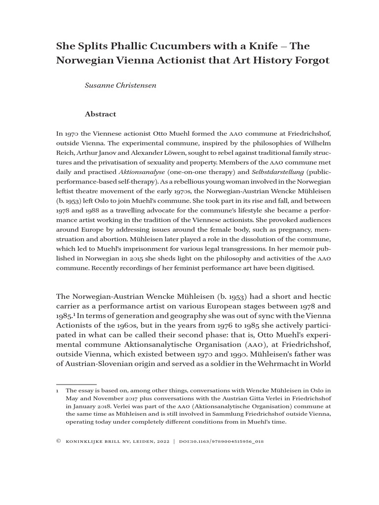 Christensen She splits Phallic Cucumbers with a knife | PDF