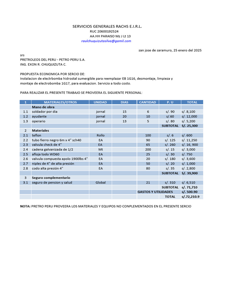 Ejemplo Cotiza 2 | PDF