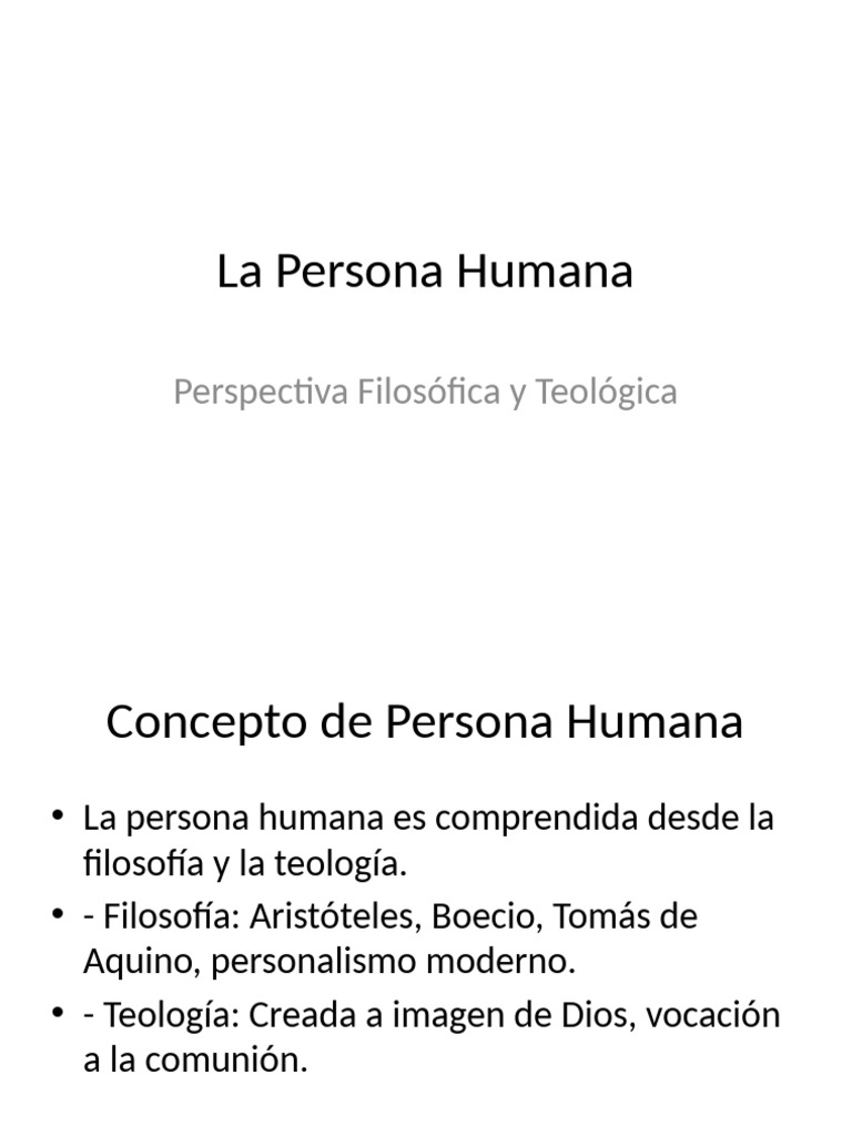 La Persona Humana | PDF