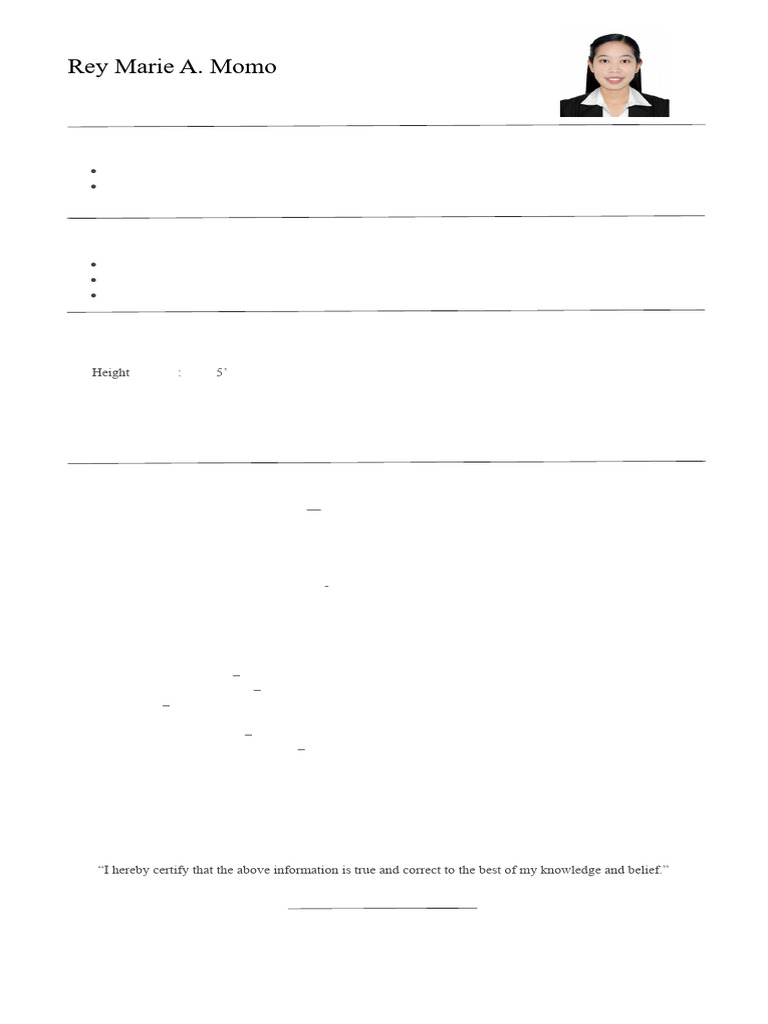 Applicant-Resume-Rey Marie A. Momo | PDF