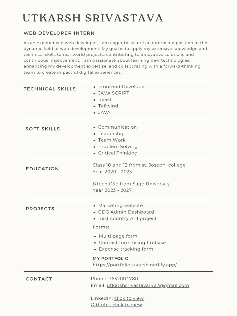 Utkarsh Resume | PDF